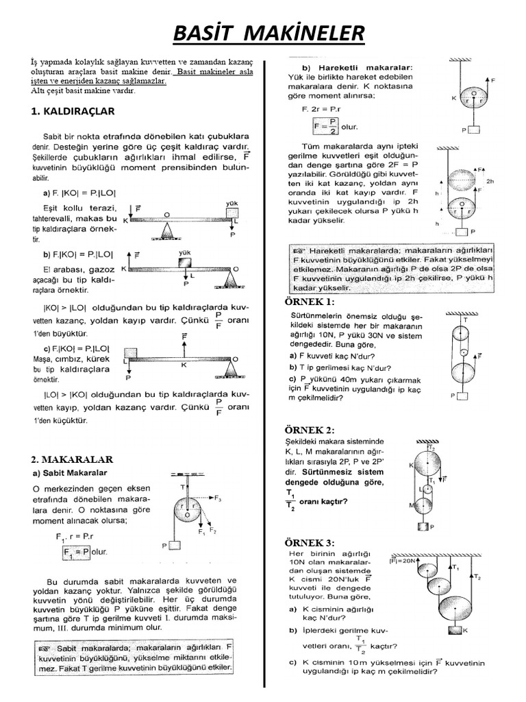 BASİT MAKİNELER Son | PDF