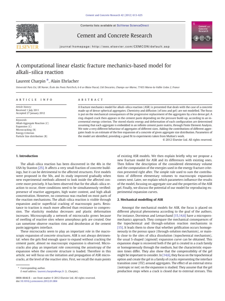 2012-Charpin-Computational Linear Elastic Fracture For Asr | PDF ...