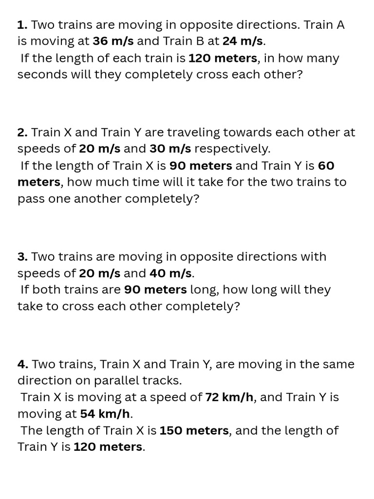 Train Problems | PDF
