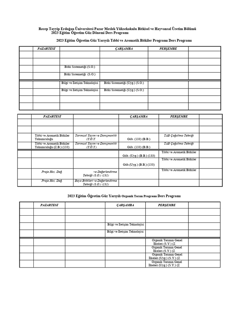 2022 Kurul 16, Güz Dönemi Ders Programı Ve Dağılımı Yenilenmesi | PDF