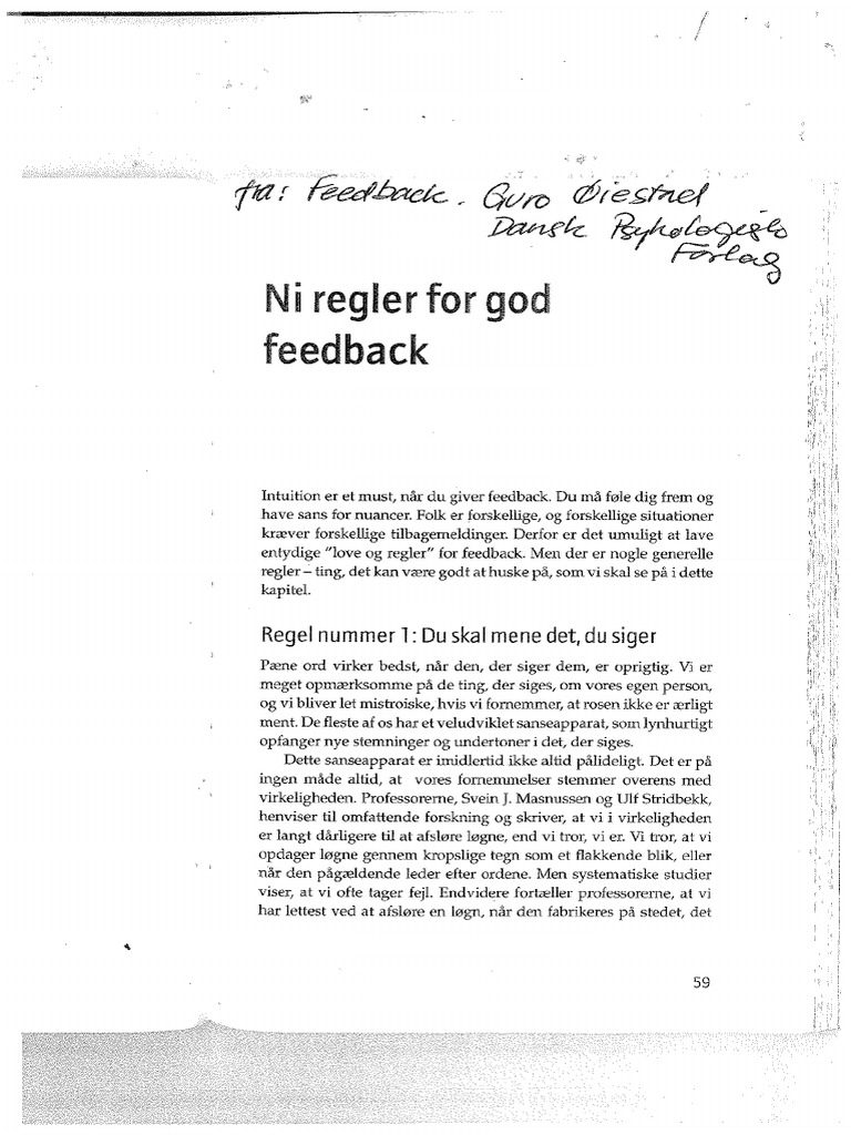 Ni Regler For God Feedback | PDF