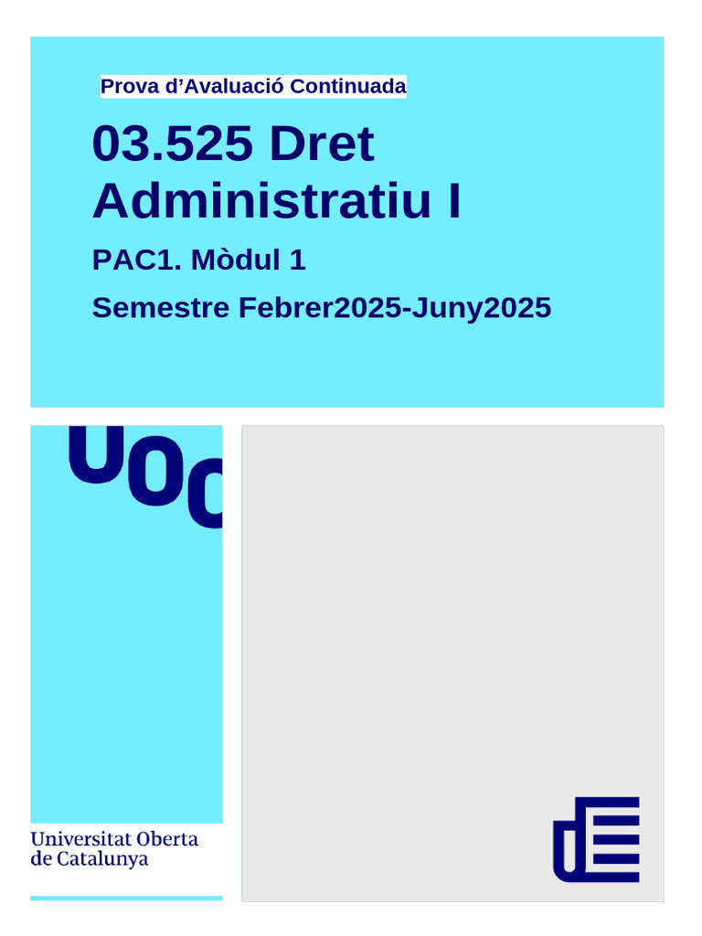 PAC1 Dret Administratiu | PDF
