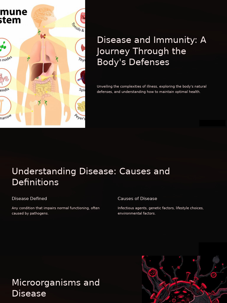 Disease and Immunity A Journey Through The Bodys Defenses | PDF | Infection | Pathogen