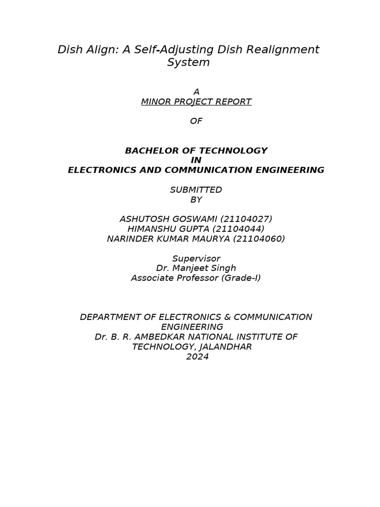 Dish Align | PDF | Servomechanism | Feedback