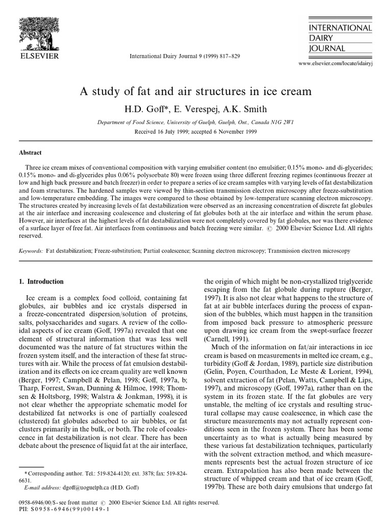 A Study of Fat and Air Structures in Ice | PDF | Ice Cream ...