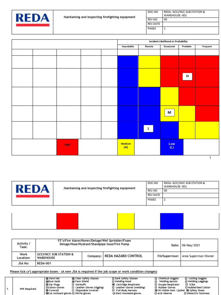 Jsa Reda - Gcci-Ncc Sub Station & Warehouse - Inspection 001 | PDF