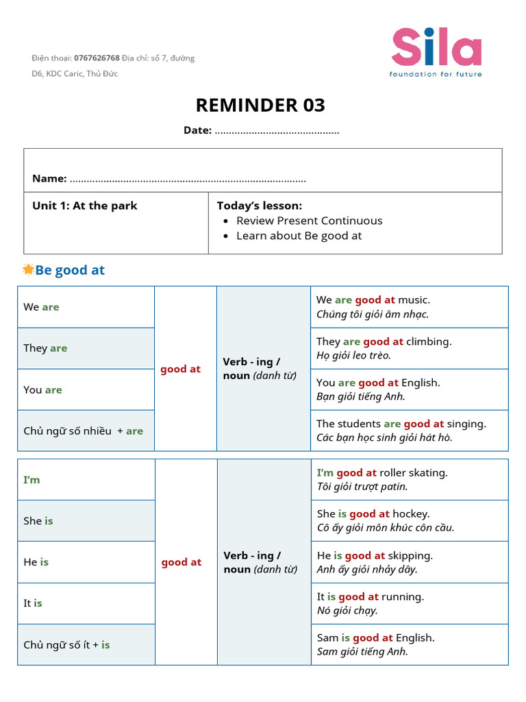 Reminder 03: Be Good at | PDF