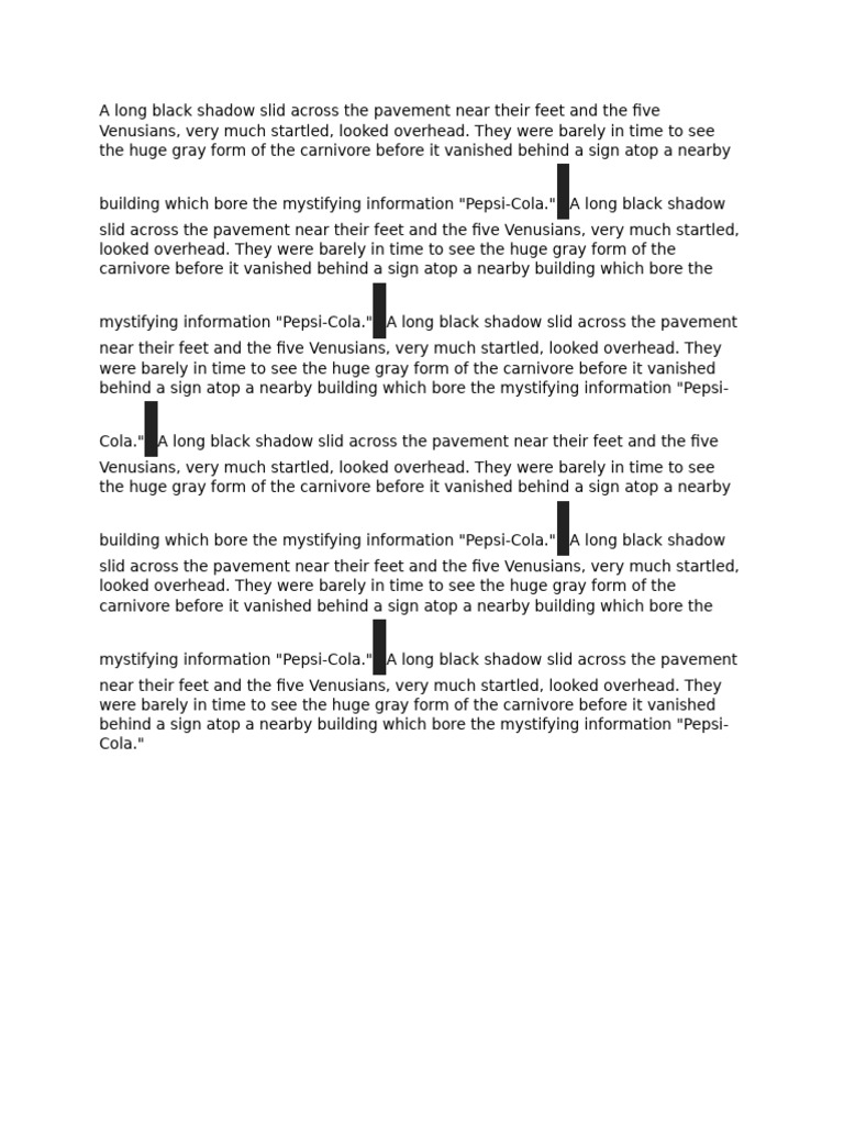 A Long Black Shadow Slid Across The Pavement Near Their Feet and The Five Venusians | PDF