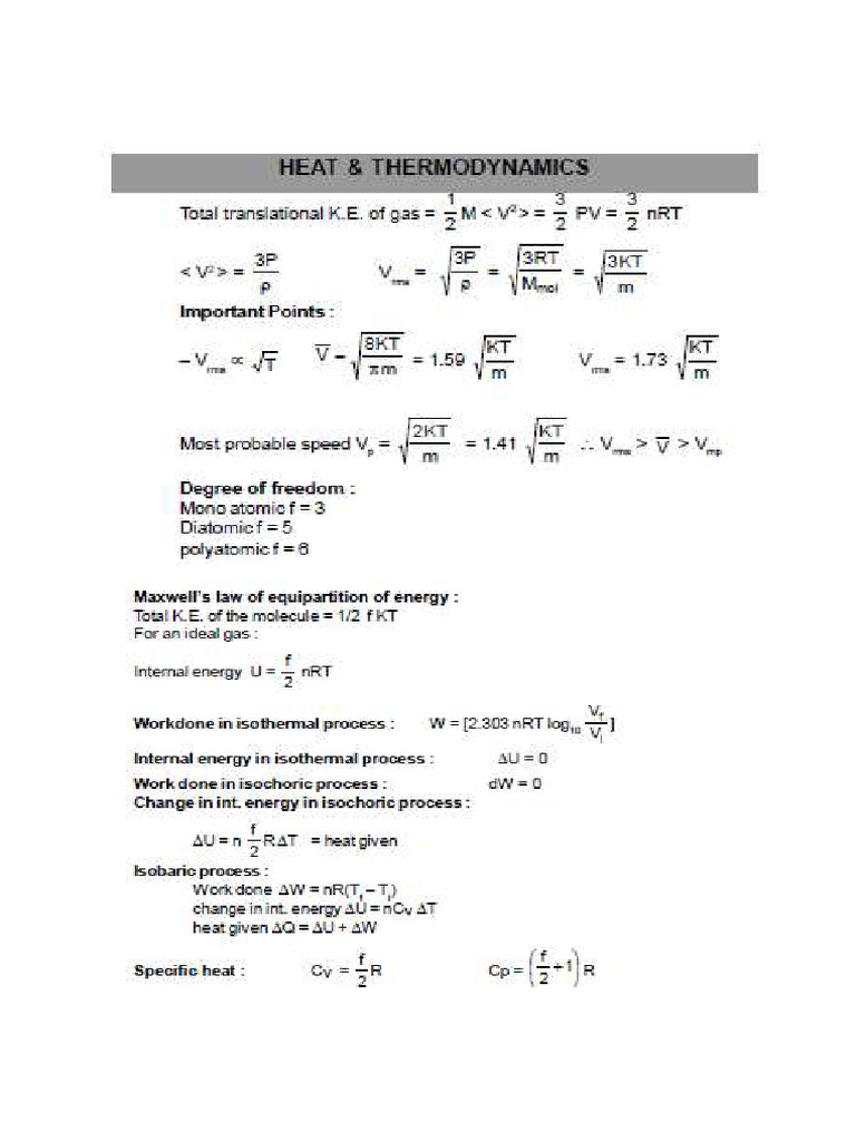 Heat & Thermodynamics | PDF