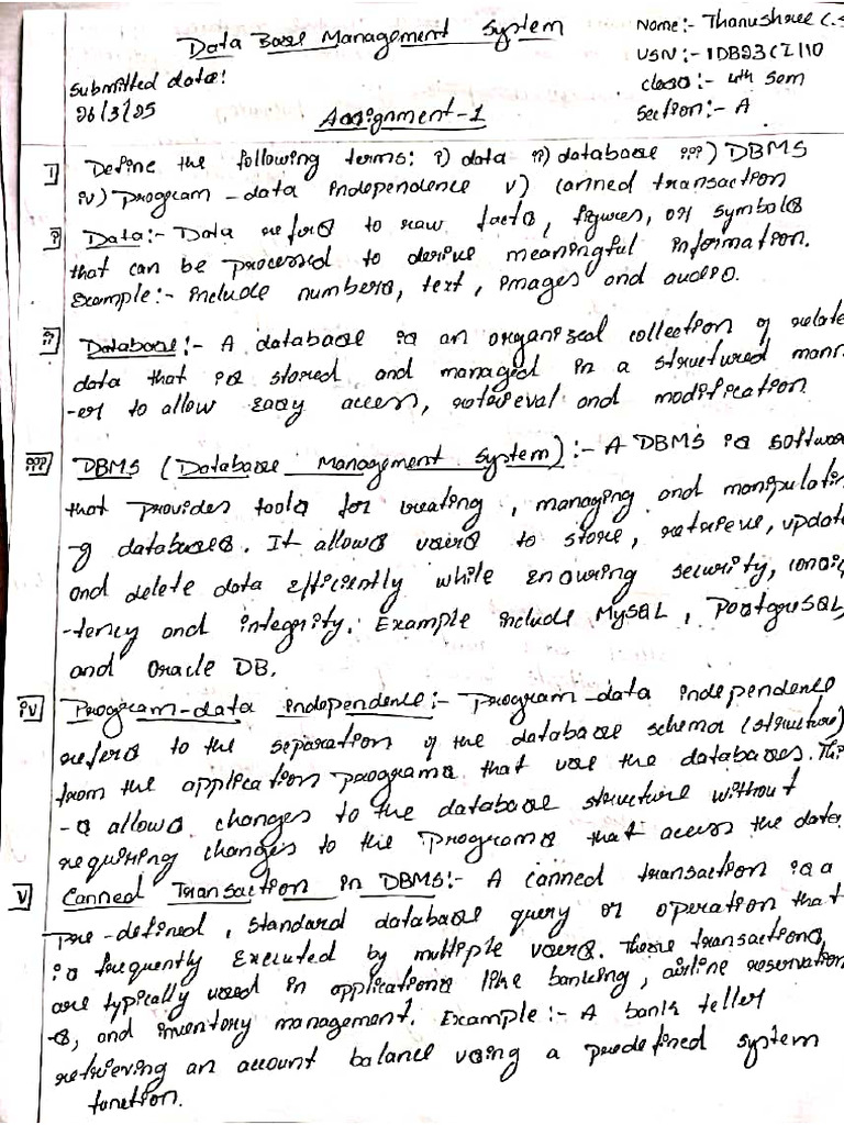 DBMS Assignment | PDF
