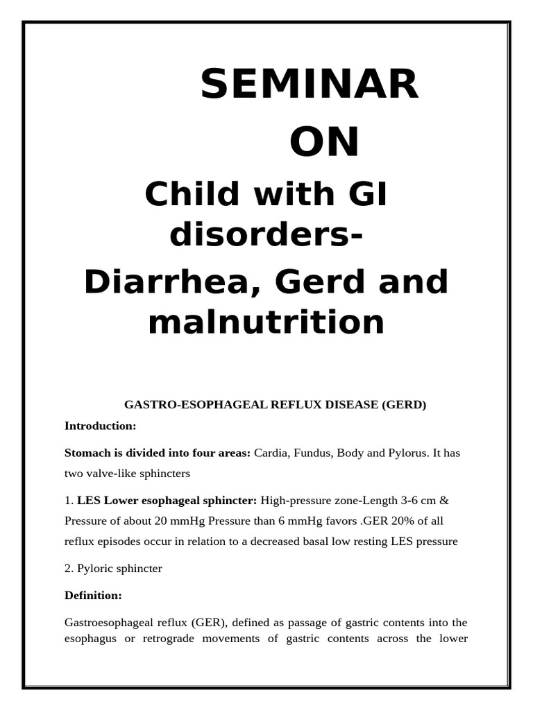 Gastrointestinal Disorders | PDF | Diarrhea | Gastroesophageal Reflux ...