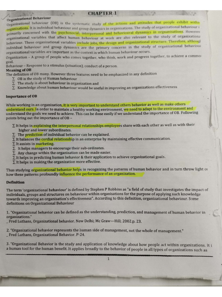 OB Chapter 1 | PDF