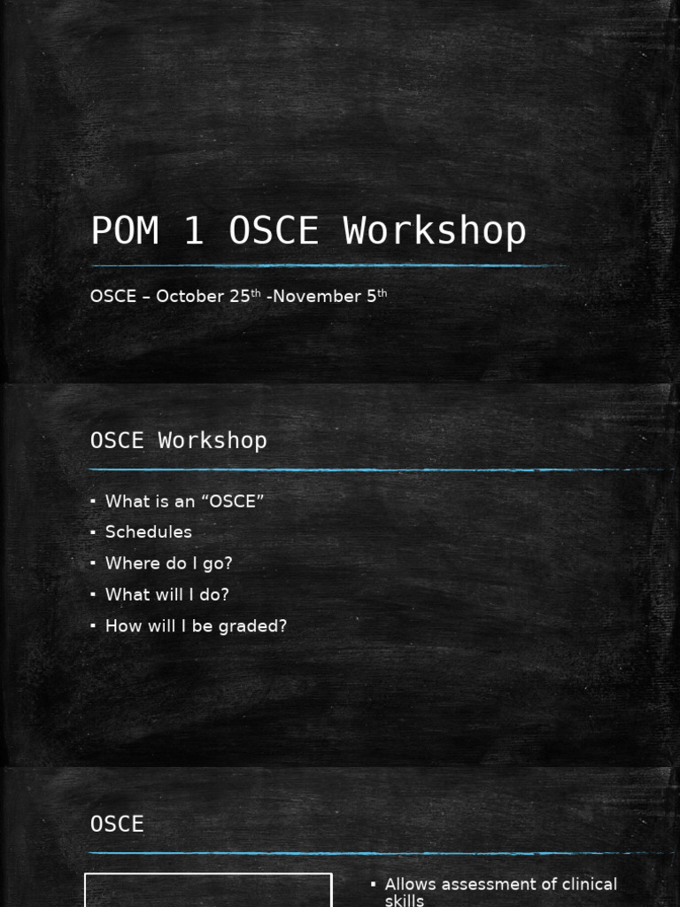 POM1 - 2122 - Fall OSCE Workshop-FINAL Version | PDF
