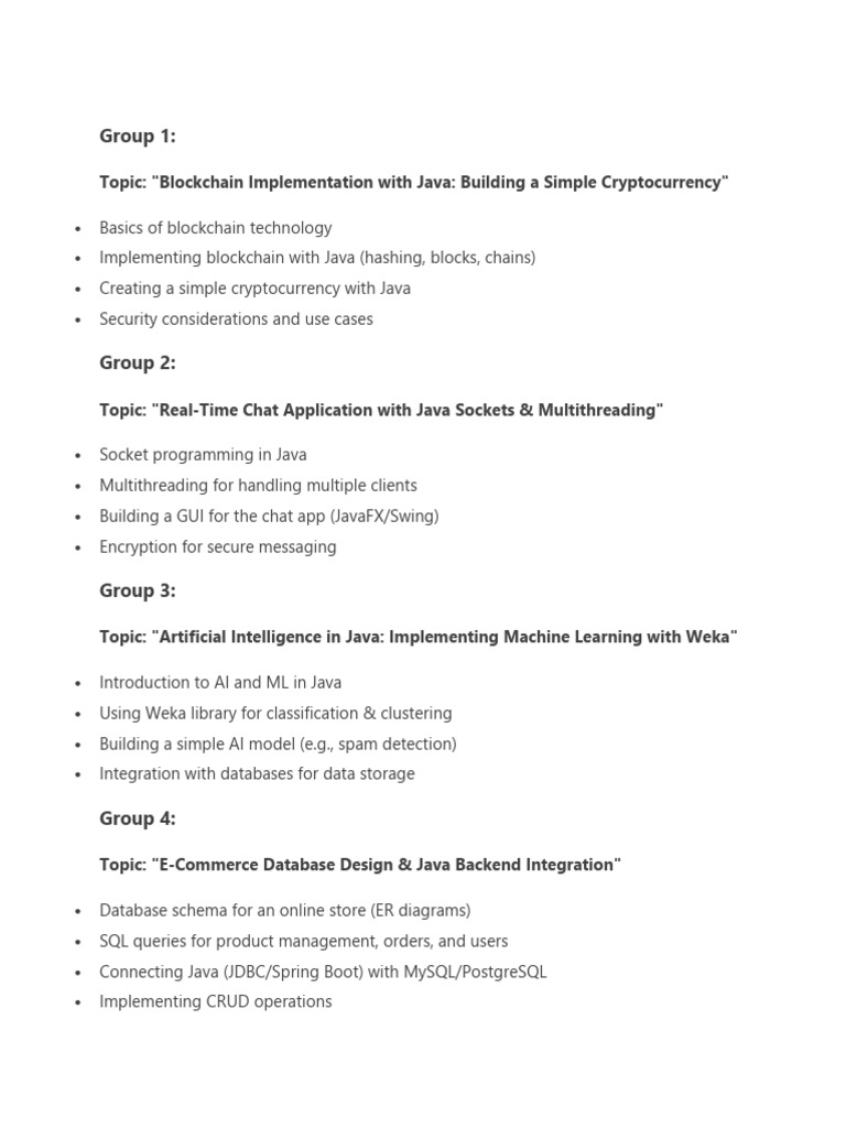Group Wise Presentation Topics | PDF