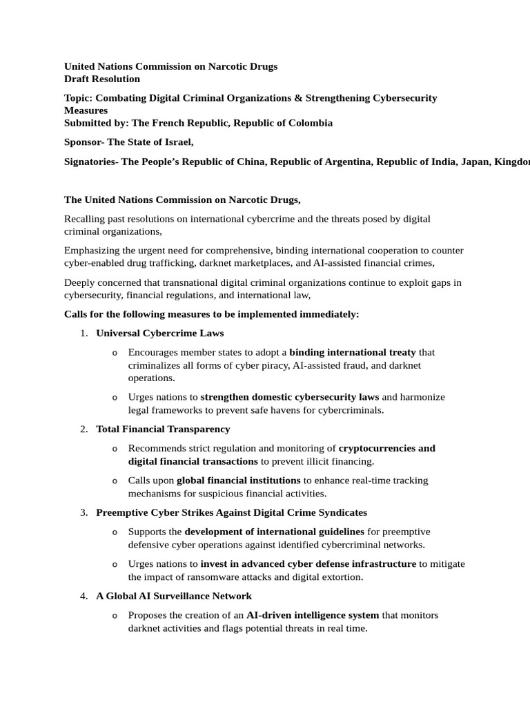 United Nations Commission On Narcotic Drugs | PDF | Cybercrime ...