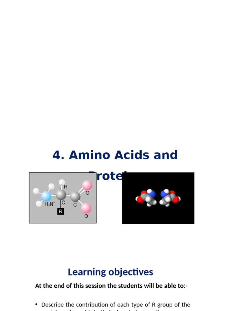 Amino Acids and Protein Structures | PDF | Protein Structure ...