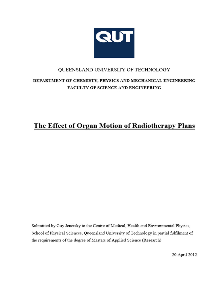 Effect of Organ Motion in RT | PDF | Ct Scan | Radiation Therapy