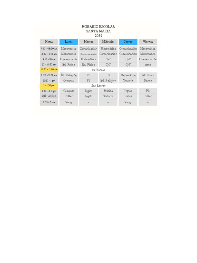Horario Isa 4ap | PDF