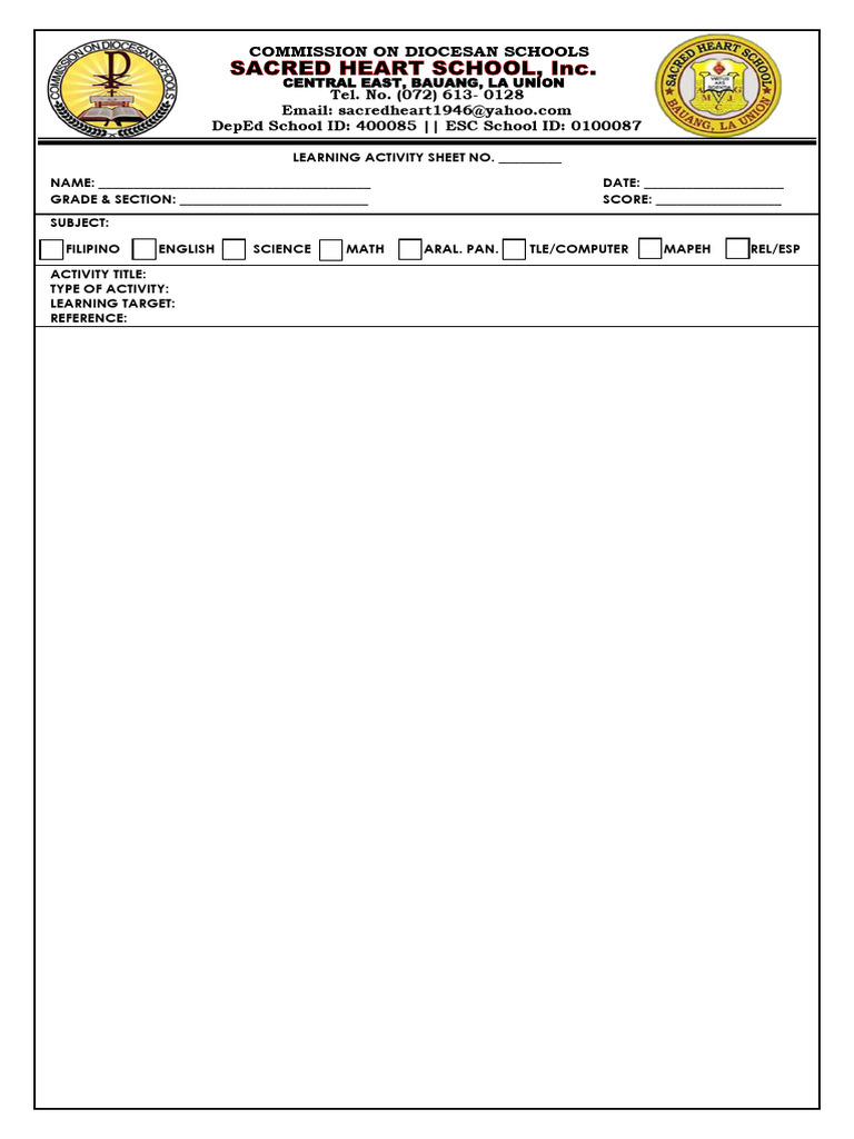Learning Activity Sheet Format | PDF