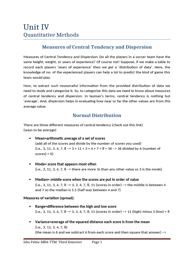 Unit - 4 - Quantitative Methods | PDF | Nonparametric Statistics | Hypothesis
