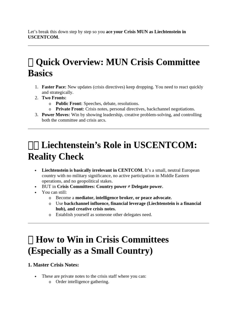 Mun Uscentcom Overview and Strategy and GSL and Notes | PDF | Diplomacy ...