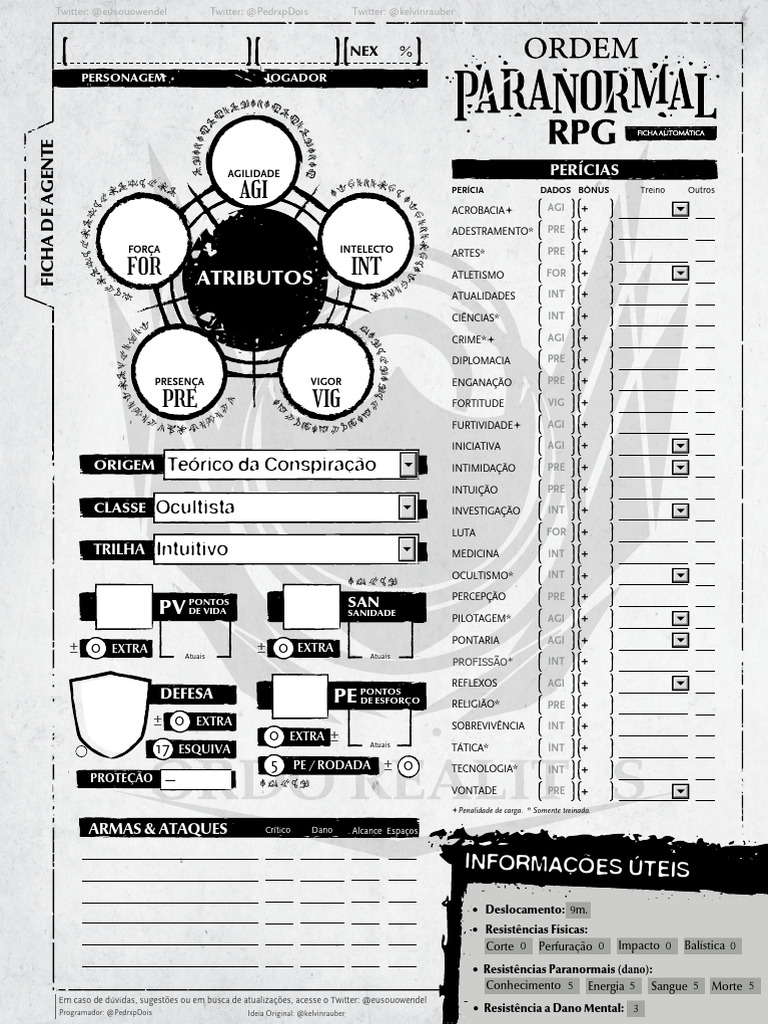 Ficha de Personagem para RPG | PDF