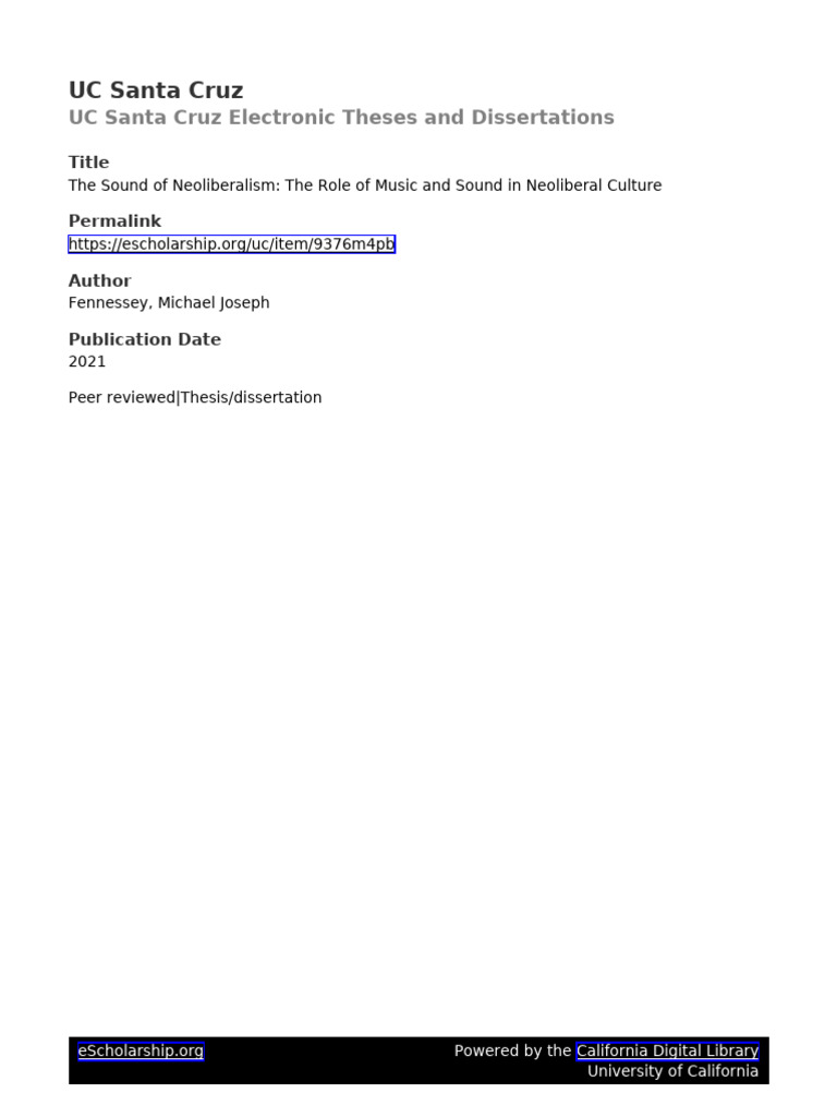The Sound of Neoliberalism: The Role of Music and Sound in Neoliberal ...