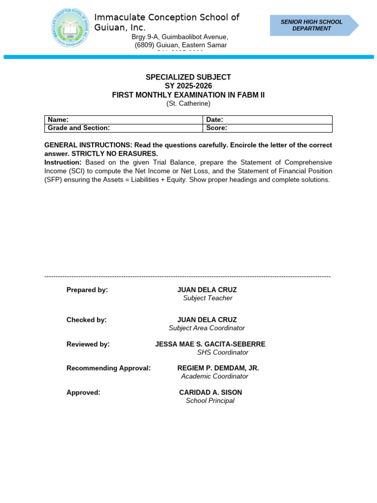 Specialized Subject | PDF