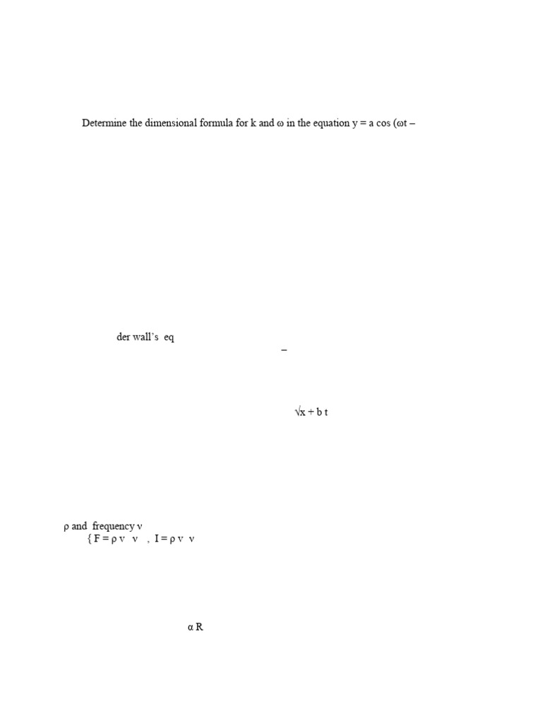 Dimensional Analysis Worksheet | PDF | Force | Orbit