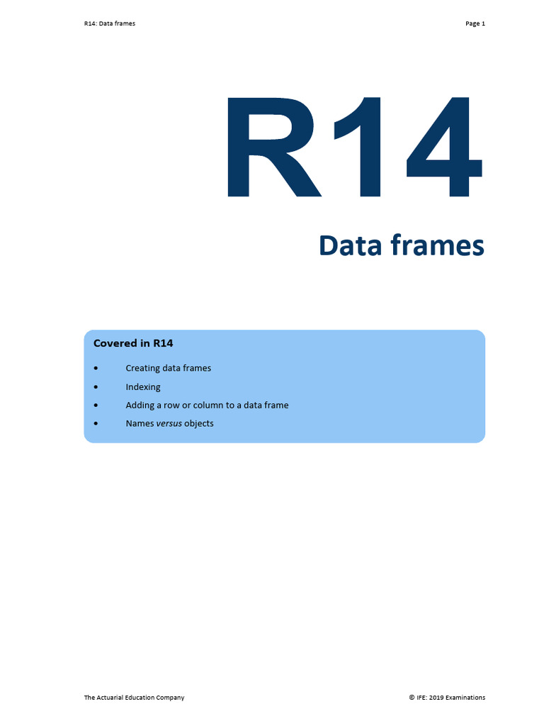 R Introduction 14 (Data Frames) | PDF | Function (Mathematics ...