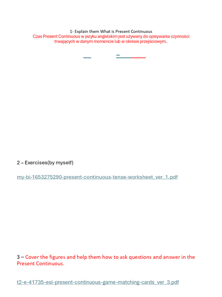 Present Continuous Explained and Practiced | PDF