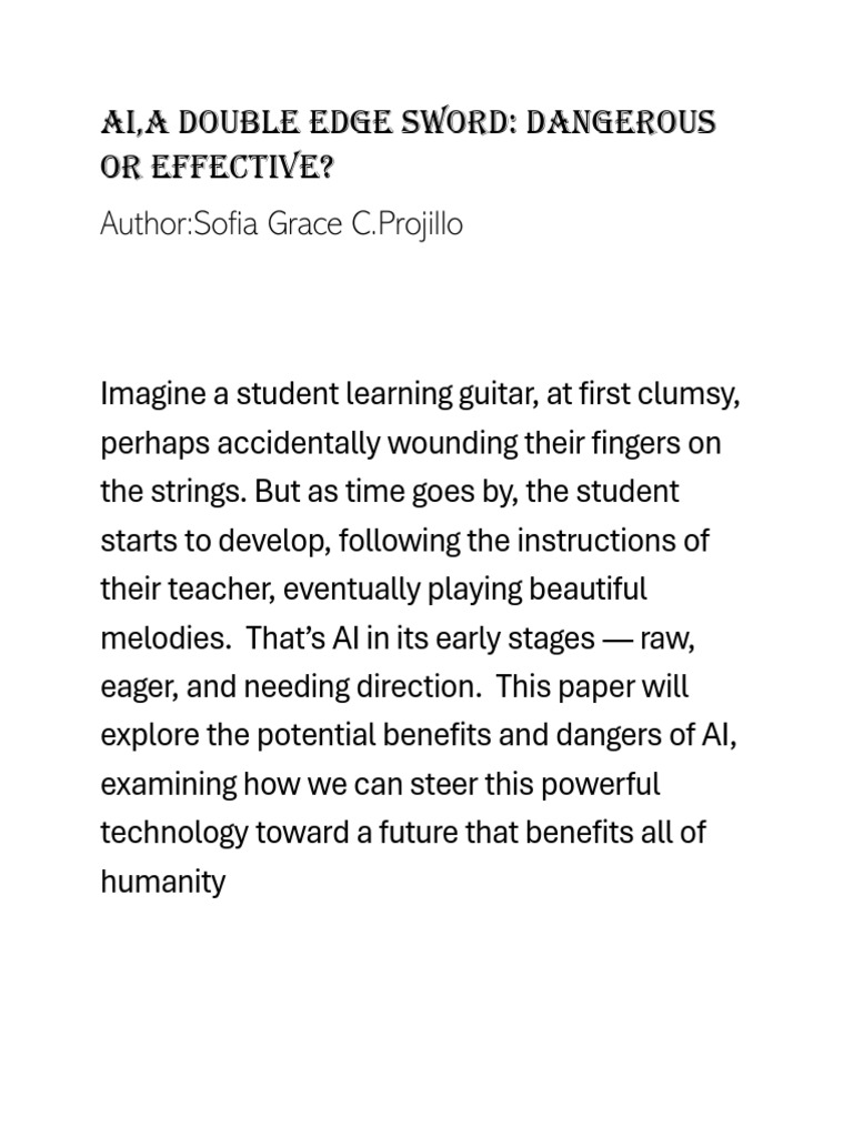 AI The Double Edge Sword | PDF | Artificial Intelligence | Intelligence ...