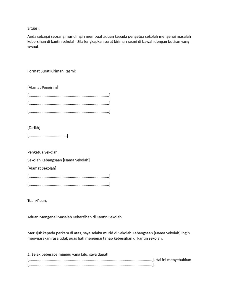 Contoh Surat Rasmi | PDF