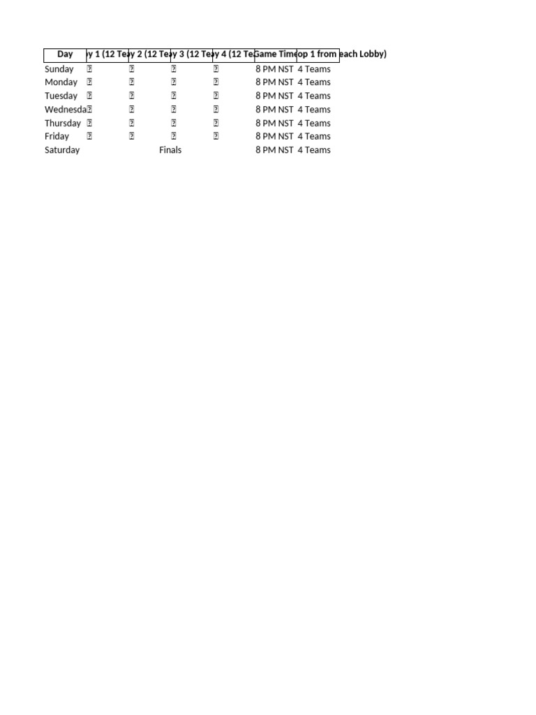 Daily Scrim Schedule Overview | PDF