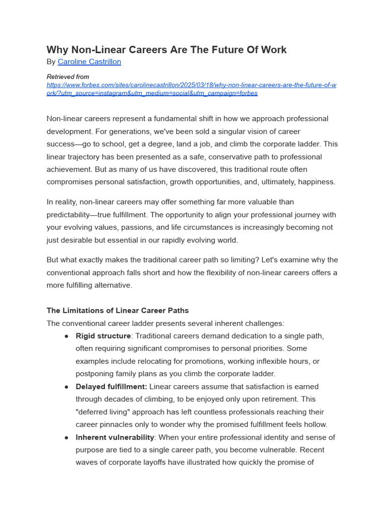 Forbes 2025 Non-Linear Careers | PDF | Personal Development | Social Psychology