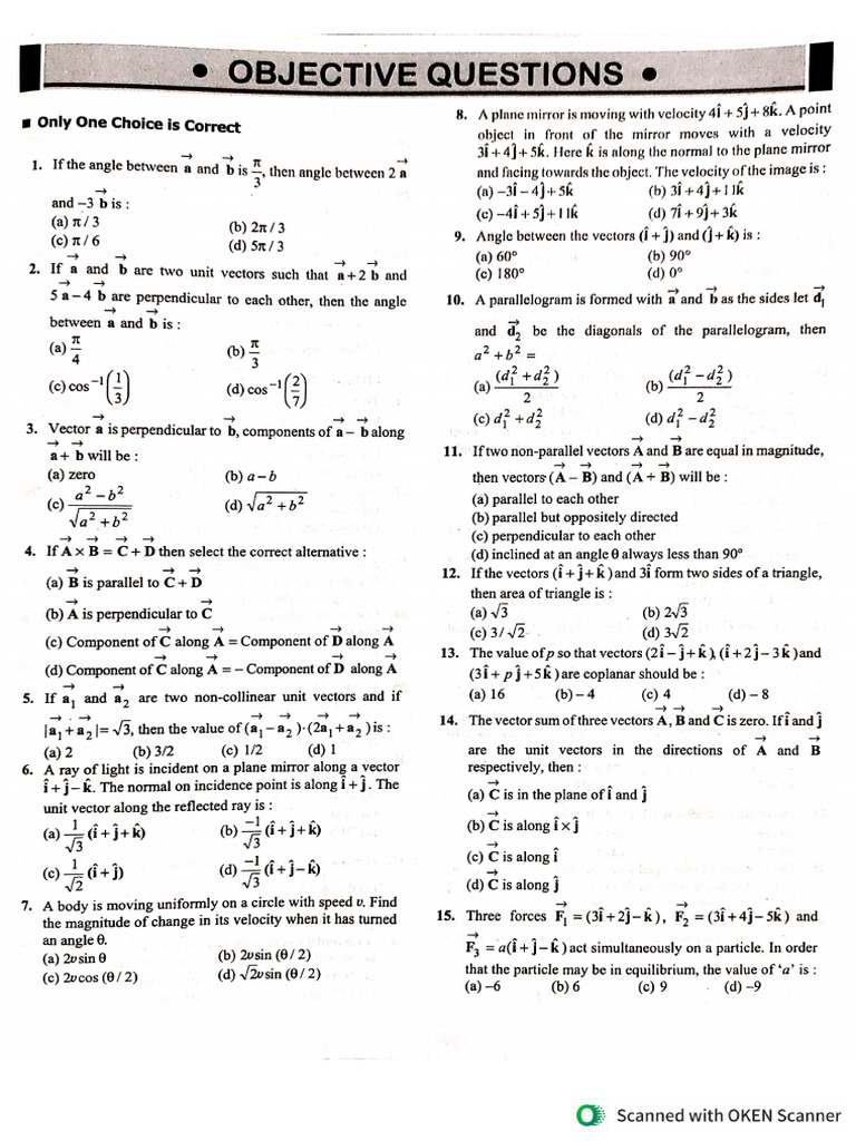 Vector Numericals | PDF