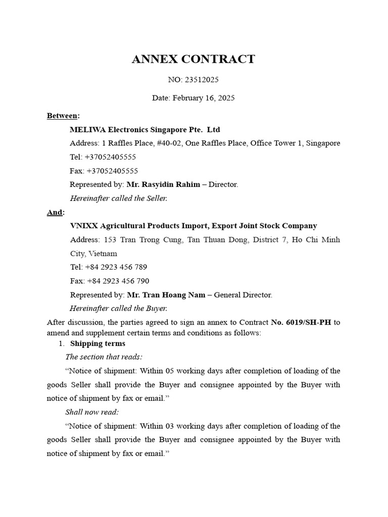 Annex Contract | PDF | Business Law | Common Law