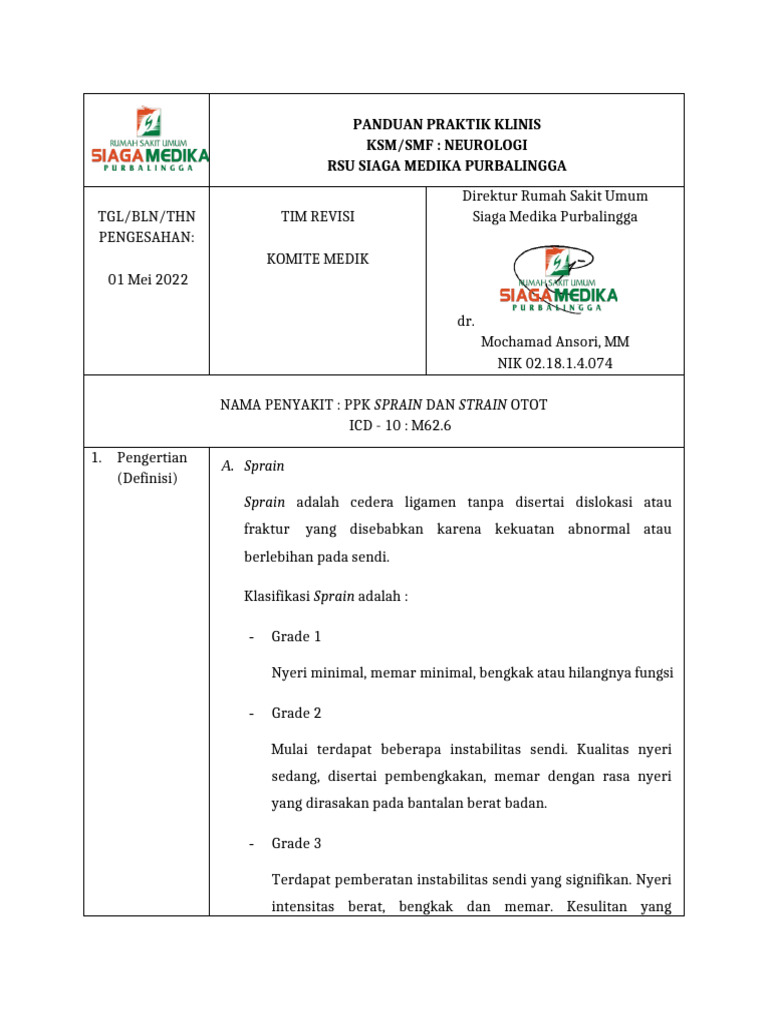 PPK Sprain Dan Strain Otot | PDF