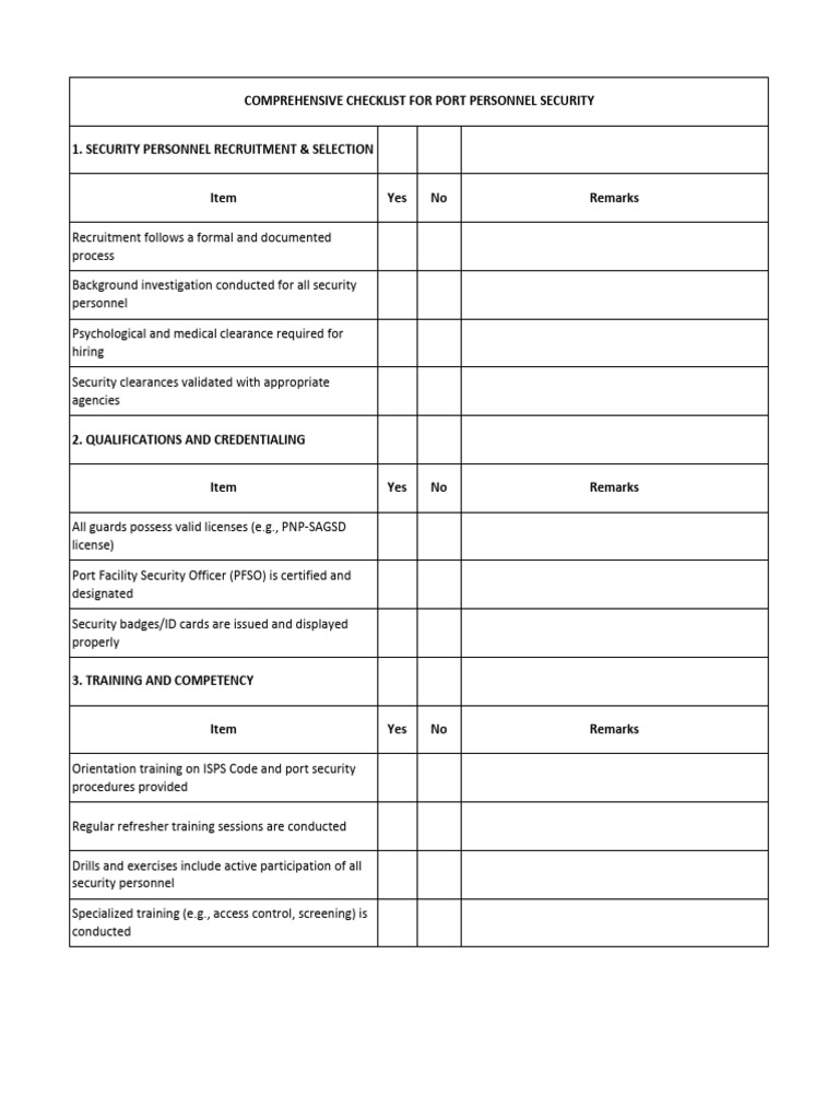 Personnel Security Checklist - 60f83e69 20a4 4f04 93bb 7df8e4b78b66 | PDF