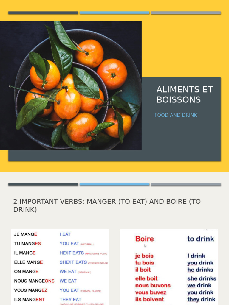 French Eat and Drink Verbs | PDF