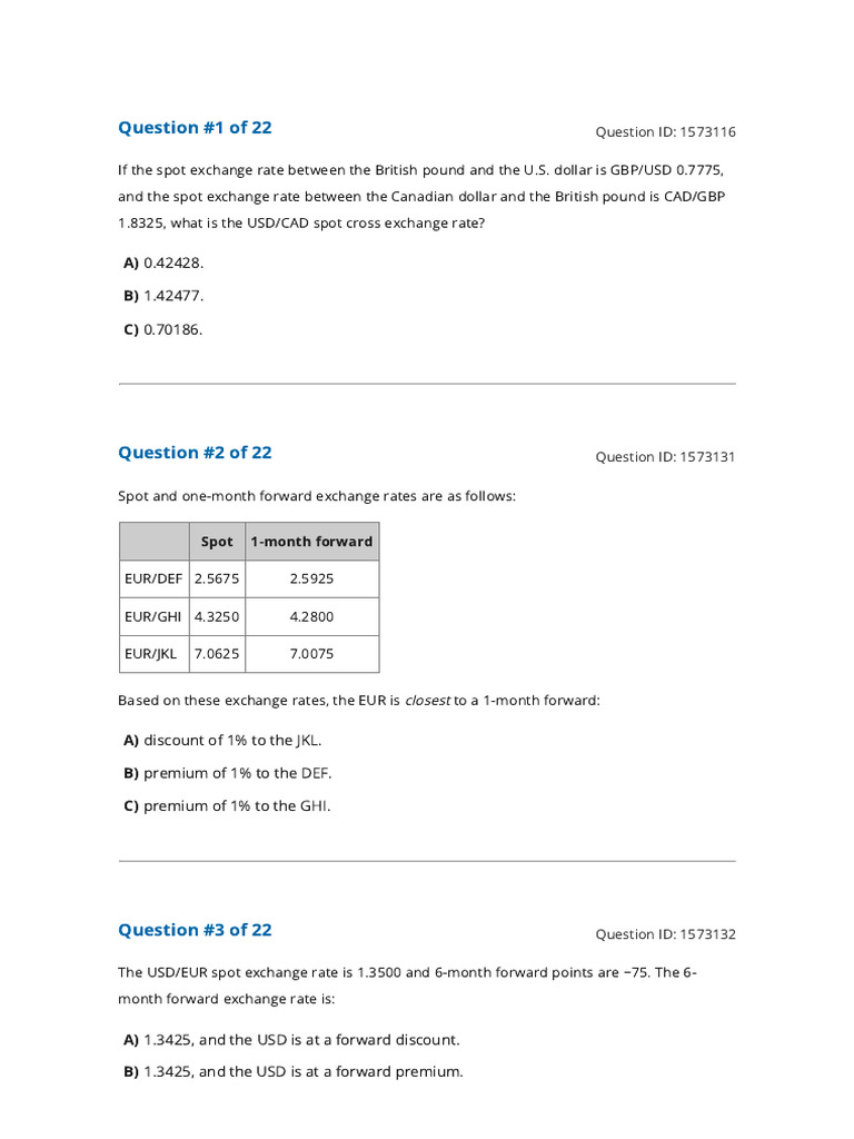 Currency Exchange Rate Questions | PDF | Exchange Rate | Private Sector