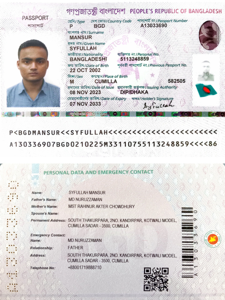 Passport - Syfullah Mansur | PDF