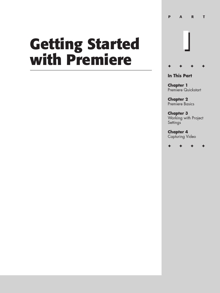 Getting Started With Premiere: in This Part | PDF | Videotape | Digital ...