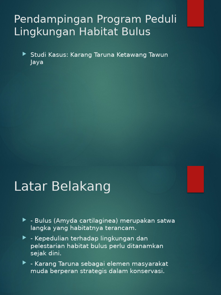 Intregrasi Peduli Lingkungan Pendampingan - Program - Habitat - Bulus | PDF