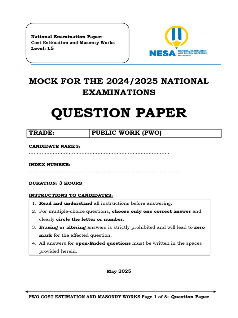 Cost Estimation and Masonry Works PWO | PDF | Masonry | Building Engineering