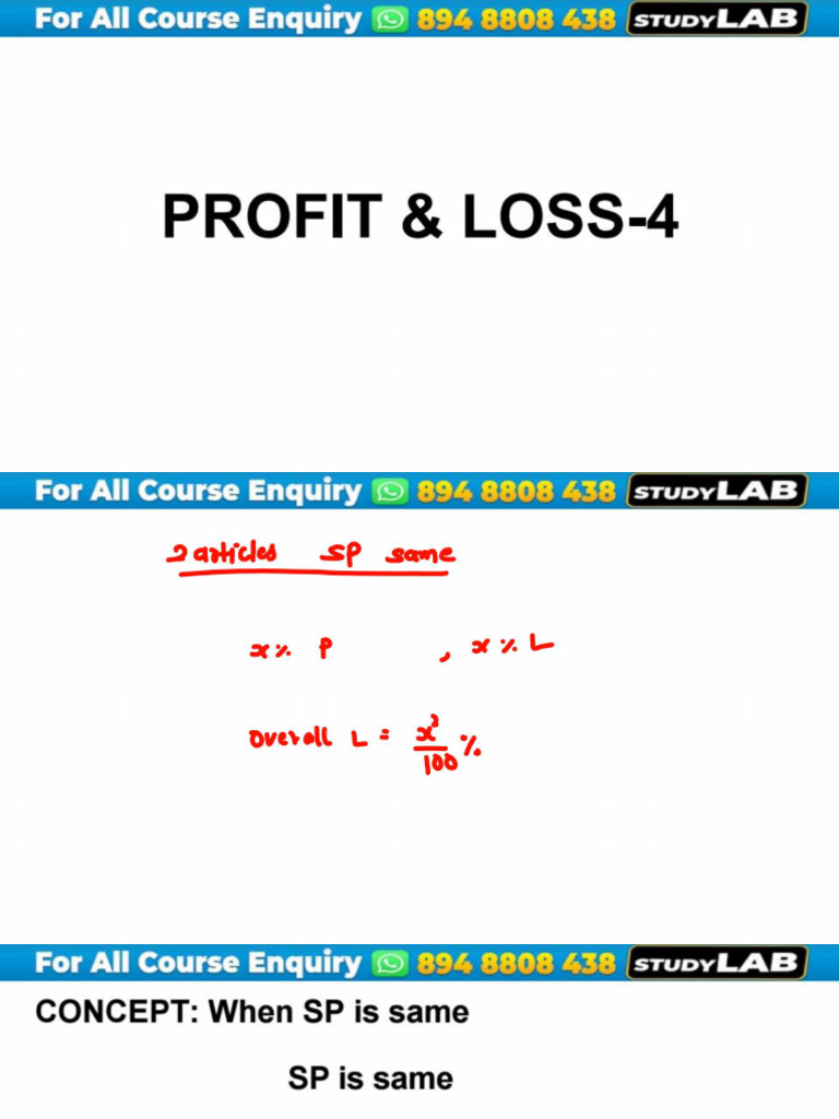 Profit and Loss Class Note L 15 | PDF