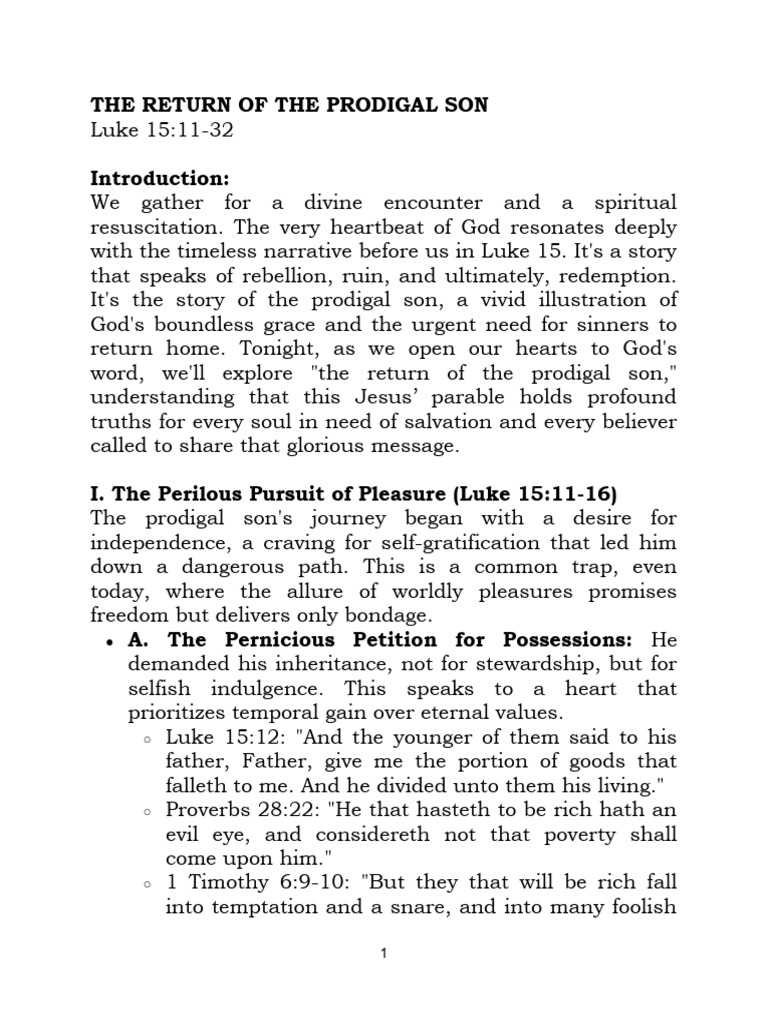 Prodigal Son: Journey to Redemption | PDF | Sin | Jesus