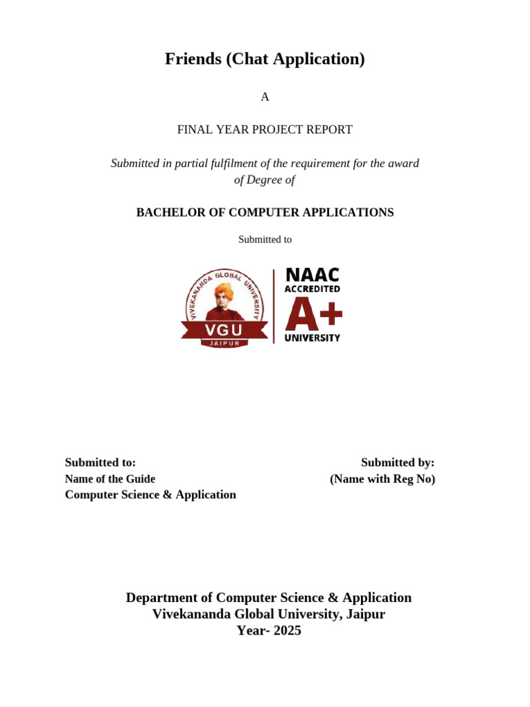 VGU Project Report Format | PDF | Computing