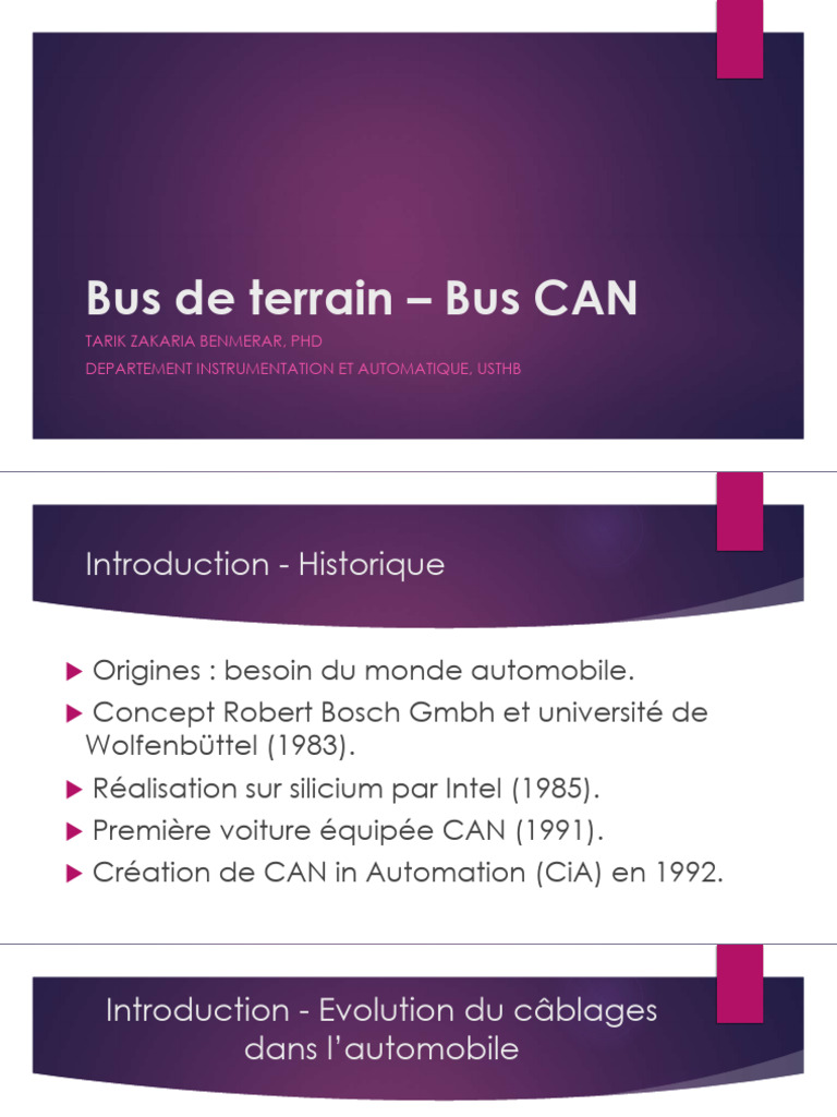 Comprendre le Bus CAN Automobile | PDF | Informatique | Données ...