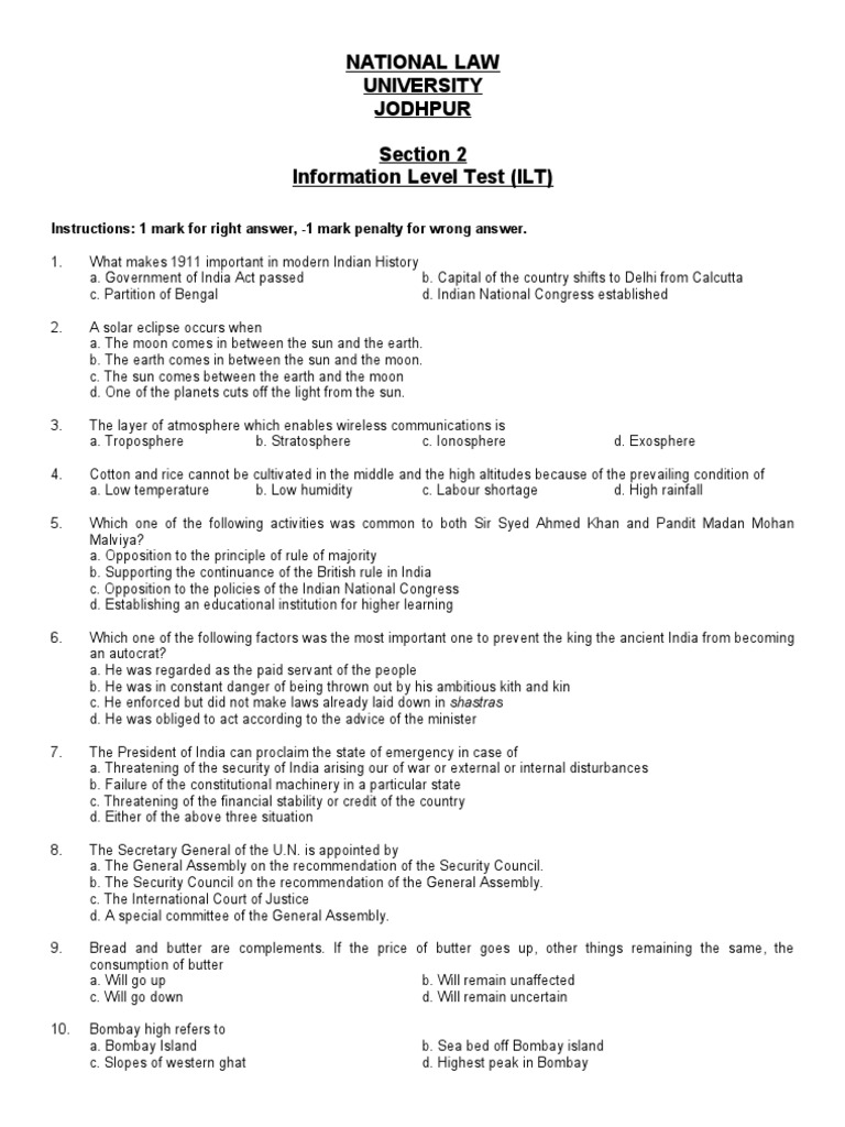 Admission Test Paper | PDF | Affirmative Action | British Raj